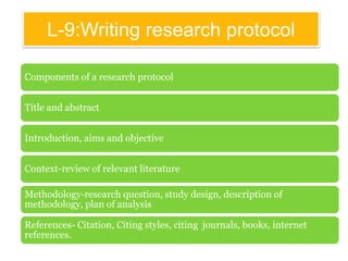 Research protocol writting | PPTX