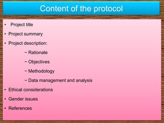 Research protocol writting | PPTX