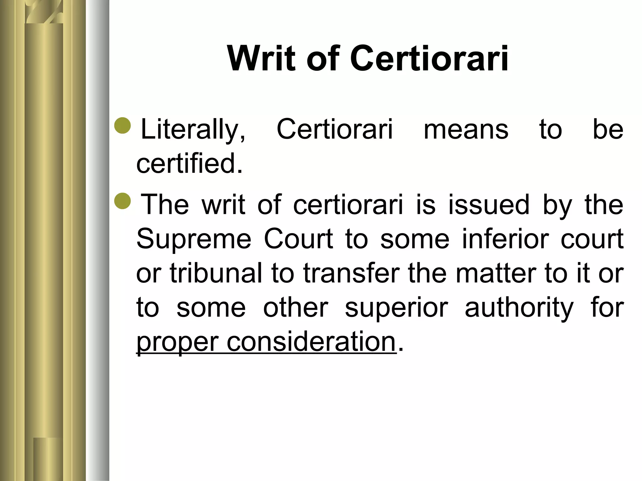 Writ..... types of writ | PPT | Hinduism | Religion & Spirituality