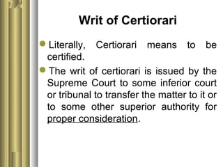 Writ..... types of writ | PPT | Hinduism | Religion & Spirituality