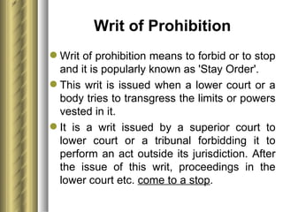 Writ – types of writ | PPT