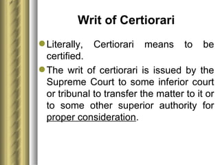 Writ – types of writ | PPT