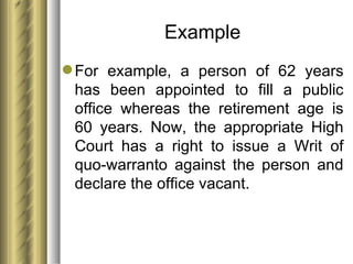 Writ – types of writ | PPT