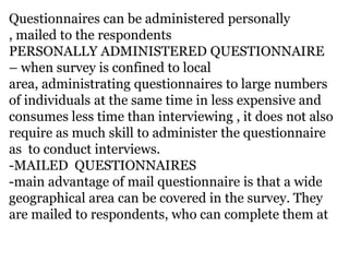 DESIGNING QUESTIONNAIRE | PPTX