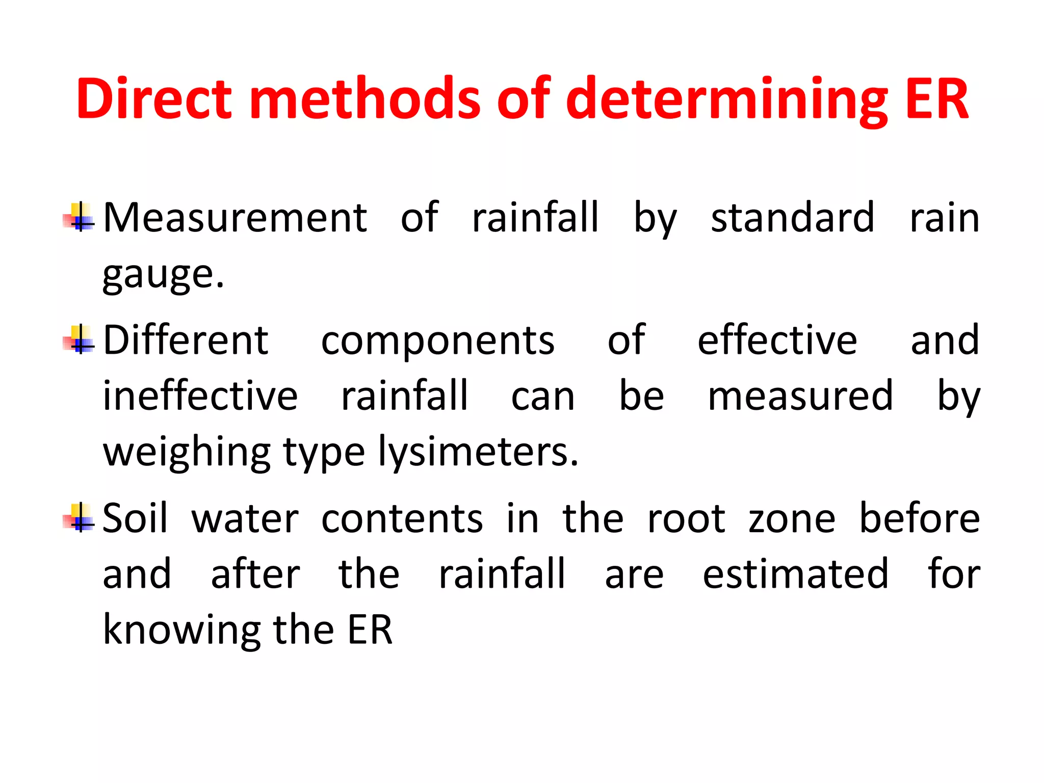 WR, NIR, GIR, ER, methods for estimating ER, Irrigation efficiencies.ppt