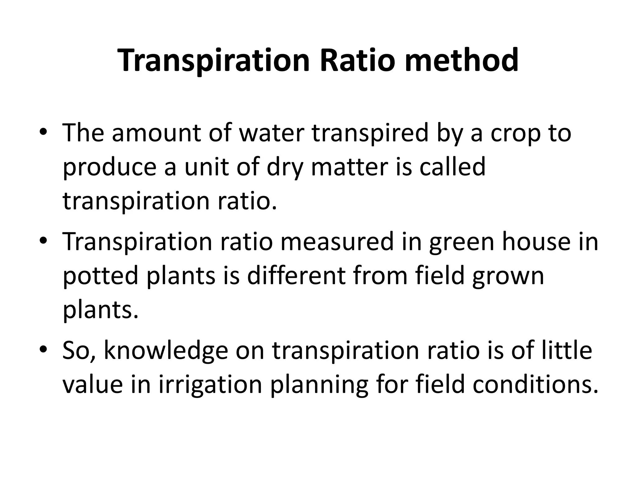 WR, NIR, GIR, ER, methods for estimating ER, Irrigation efficiencies.ppt
