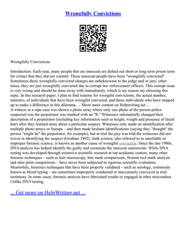 Wrongfully Convictions | PDF