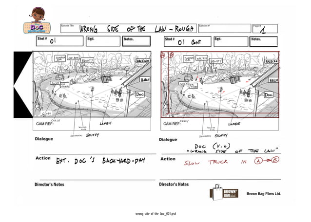 Doc McStuffins storyboard "Wrong side of the law", clean | PDF