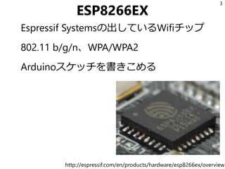 Wifiにつながるデバイス(ESP8266EX, ESP-WROOM-02, ESPr Developerなど) | PDF