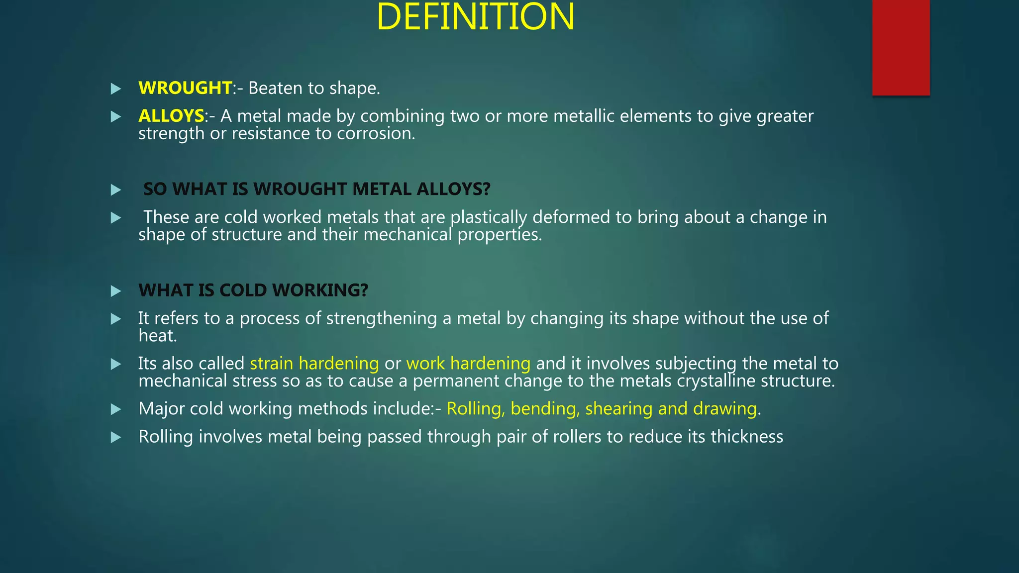 Wrought alloys in dentistry | PPTX