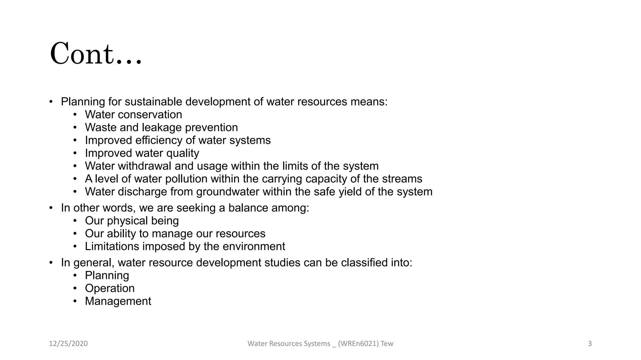 Water Resources System: Planning and Managment | PDF