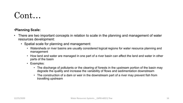 Water Resources System: Planning and Managment | PDF | Environmental ...