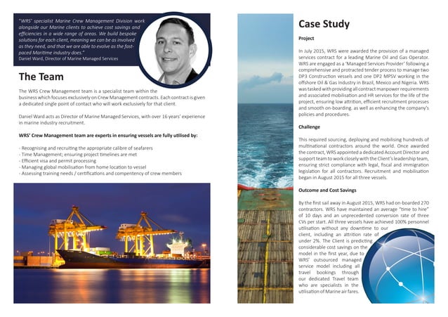 WRS Marine Crew Management Brochure | PDF