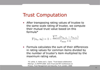 Social Trust-aware Recommendation System: A T-Index Approach | PPT