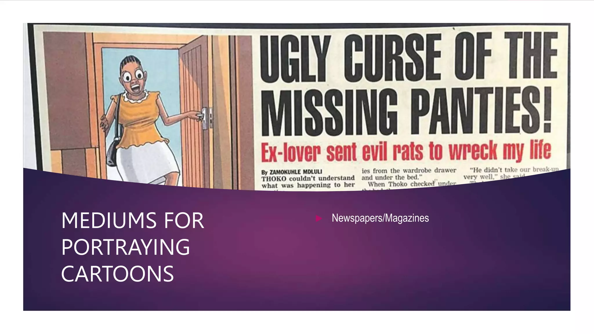 English Grade 10 Visual Text: Cartoon Presentation | PPTX