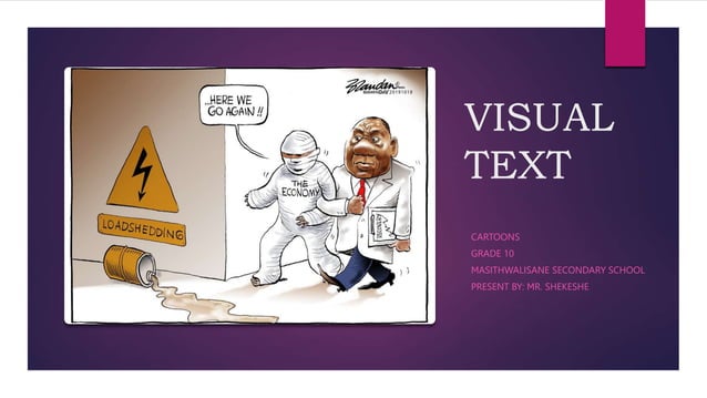 English Grade 10 Visual Text: Cartoon Presentation | PPTX | Computer ...