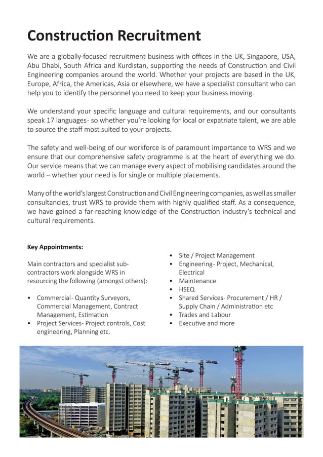 WRS UK - Construction & Civil Engineering Brochure | PDF
