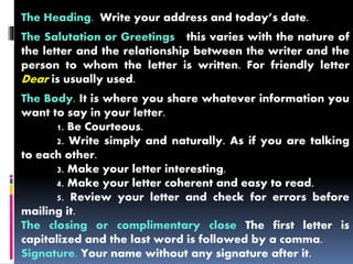 Wrting letters | PPTX
