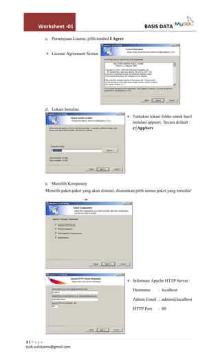 Ws 01-install appserv+xampp+konfigurasi file | PDF