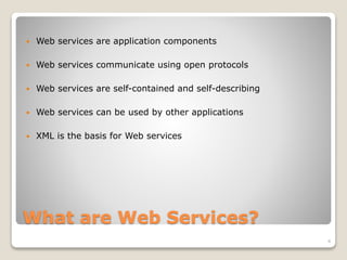 WebServices Basic Introduction | PPTX | Web Development | Internet