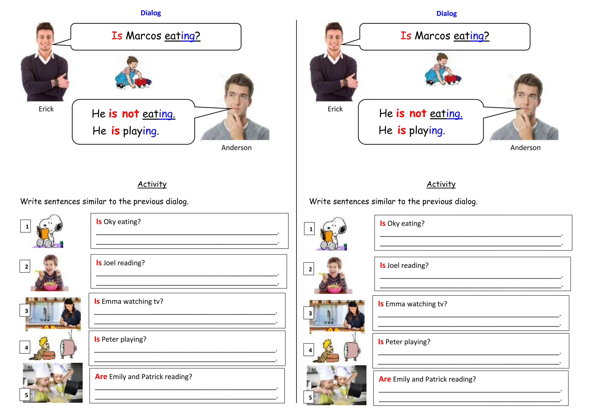 present progressive in affirmative and negative | PPT