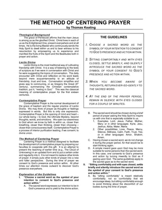 The Method of Centering Prayer | PDF