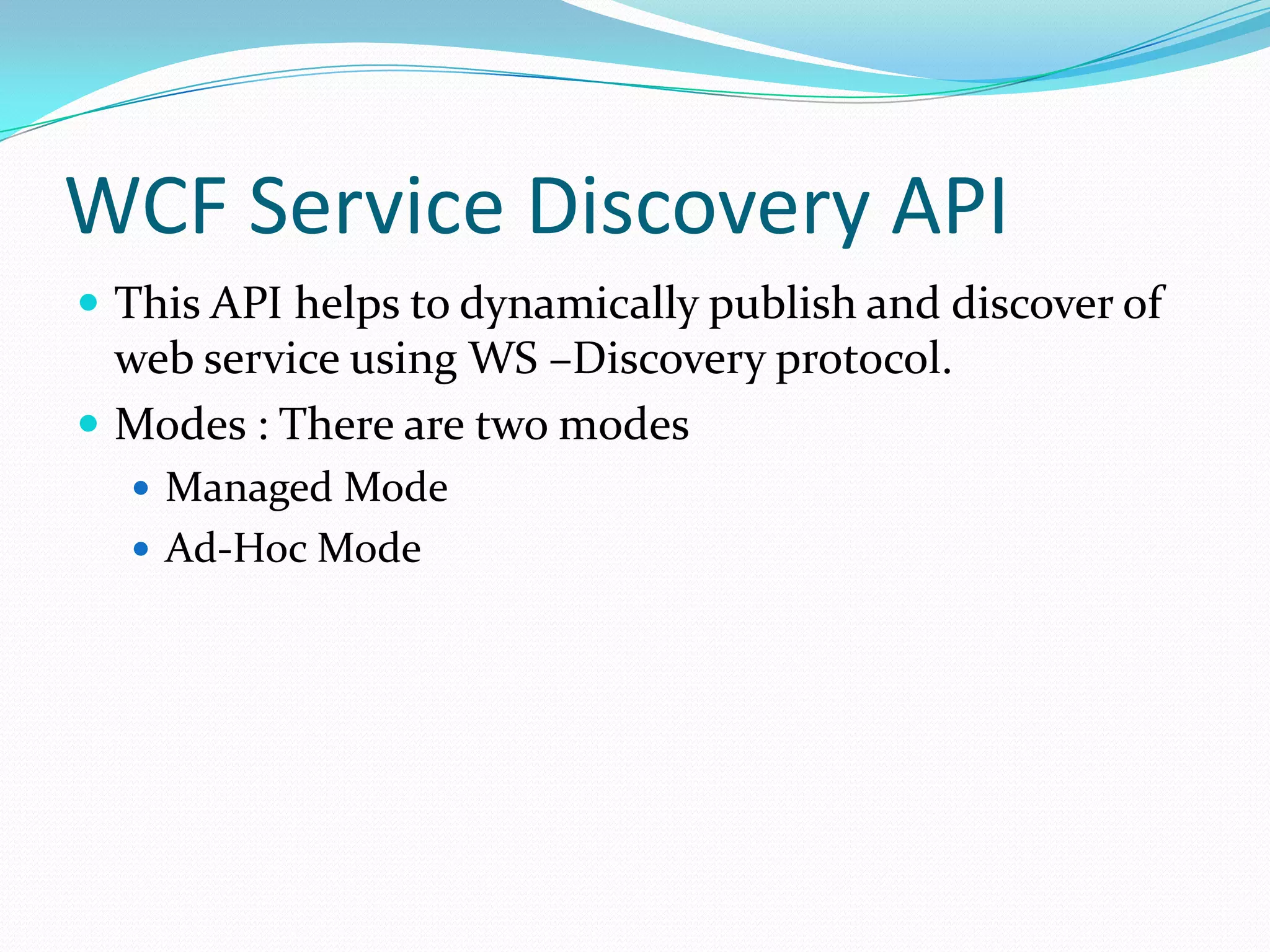 Ws discovery in wcf 4 | PPT