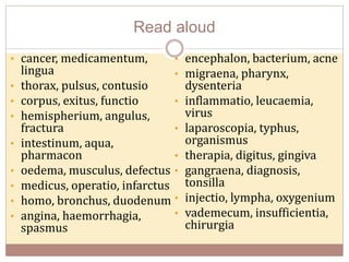 Medical Terminology lecture in details.. | PPT