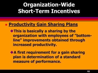 Presentation on Short Term Incentives for Management | PPT