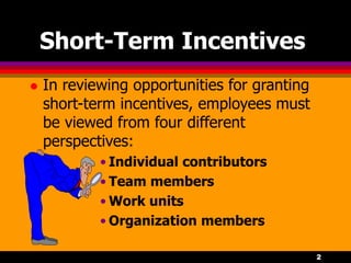 Presentation on Short Term Incentives for Management | PPT