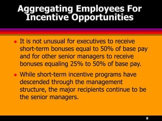 Presentation on Short Term Incentives for Management | PPT