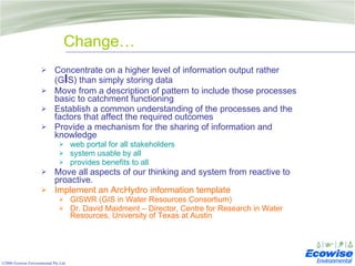 The Development of a Catchment Management Modelling System for the ...