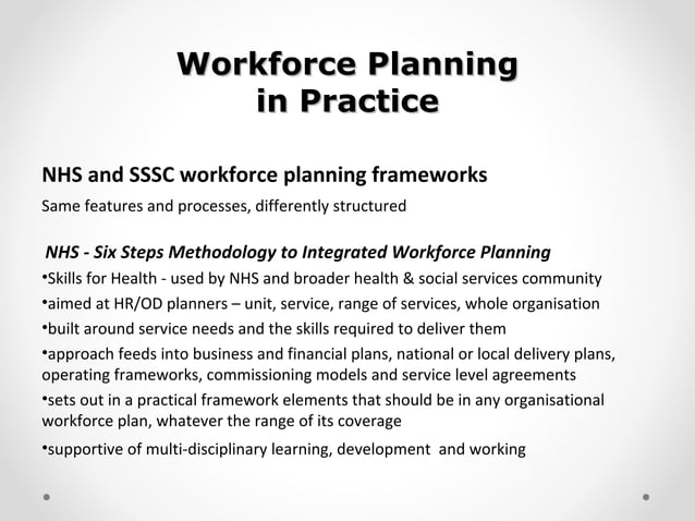 Workforce Planning in Practice (WS22) | PPT | Free Download