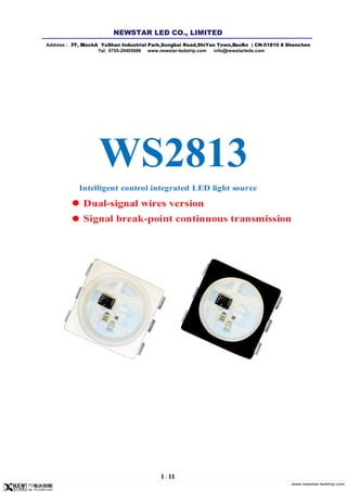 Ws2813 rgb addressable led chip | PDF