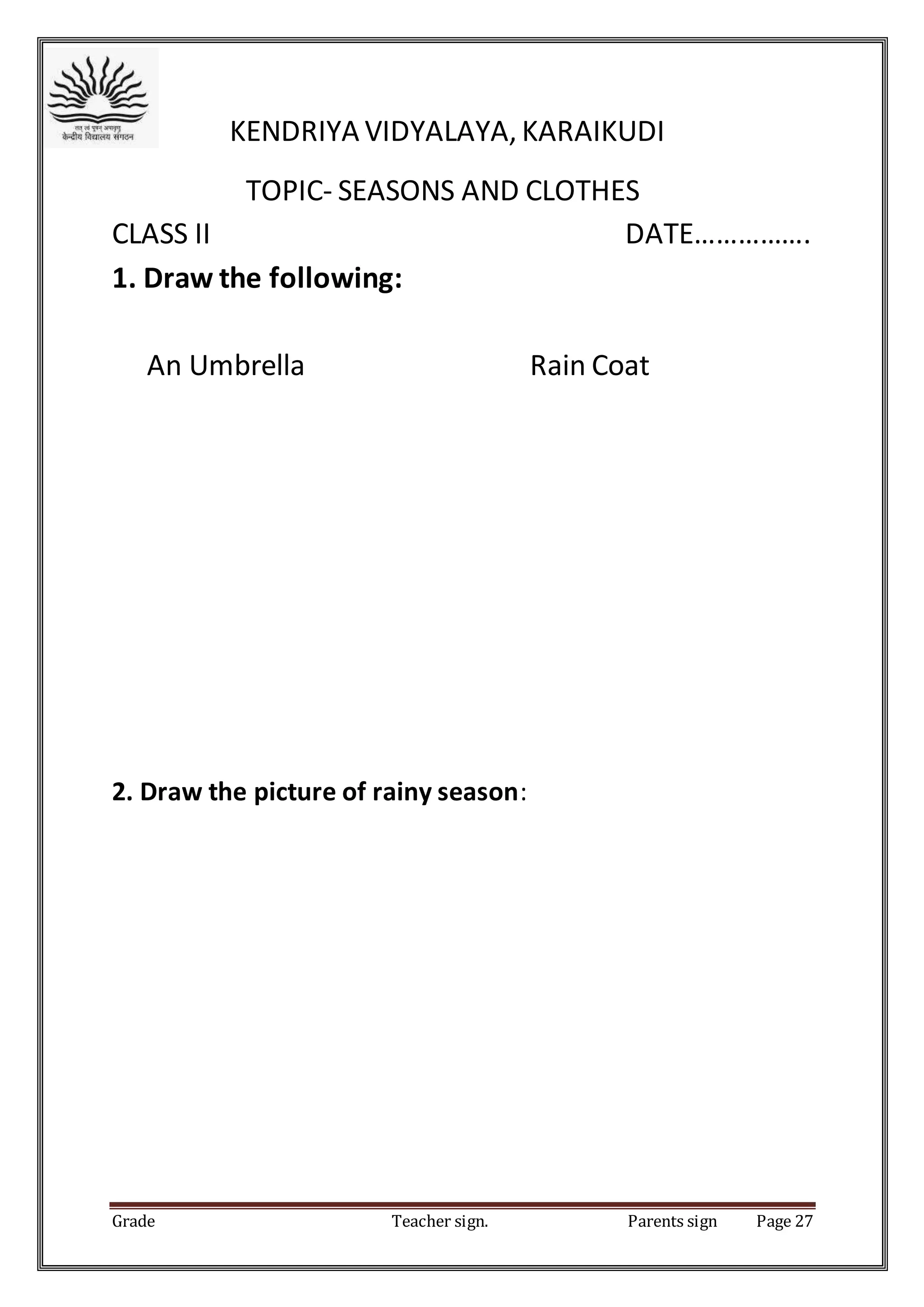 CLASS II EVS WORKSHEETS | DOCX