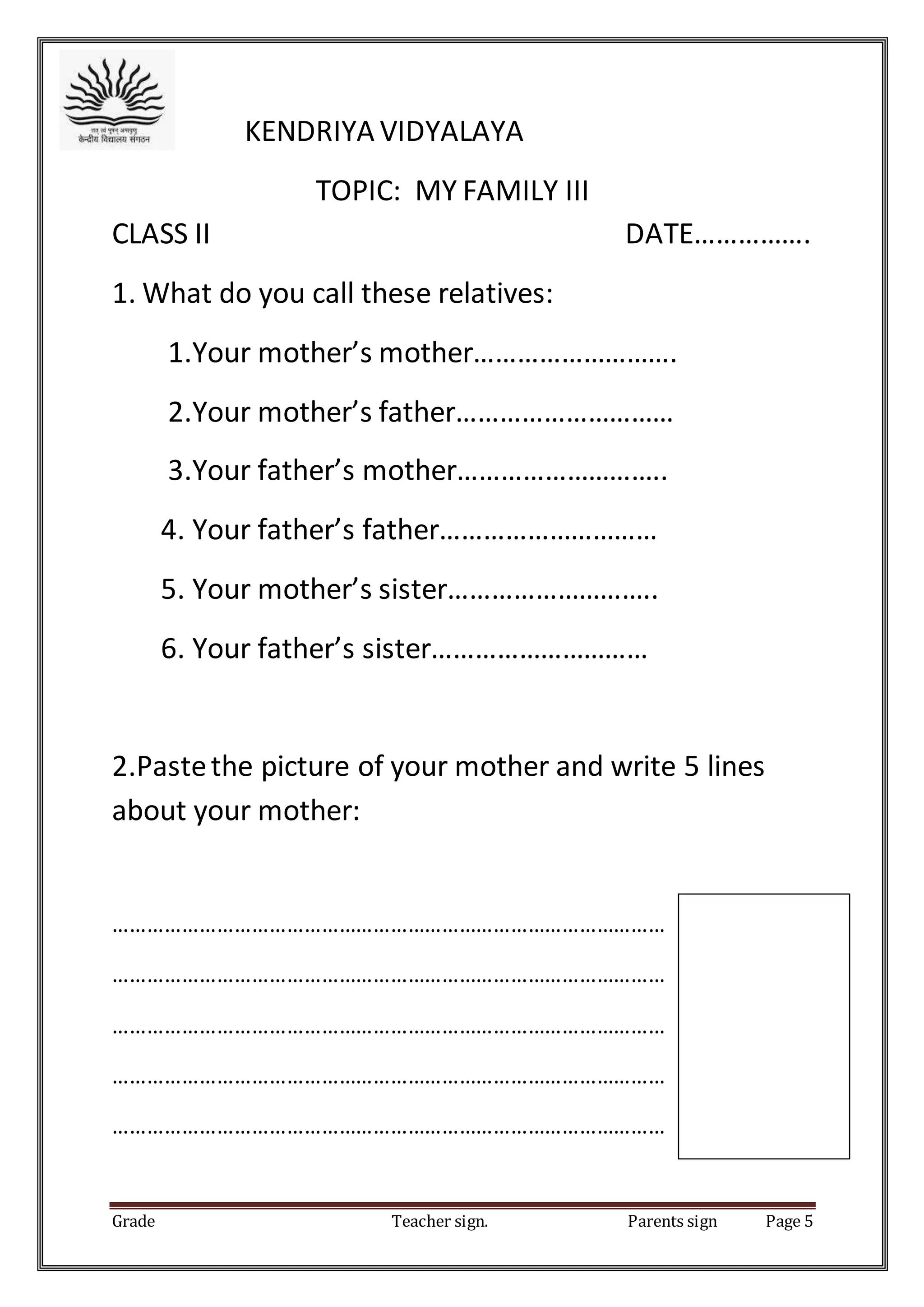 CLASS II EVS WORKSHEETS | DOCX