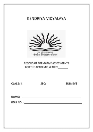 CLASS II EVS WORKSHEETS | DOCX