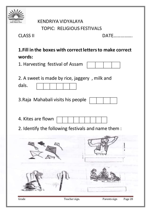 CLASS II EVS WORKSHEETS | DOCX