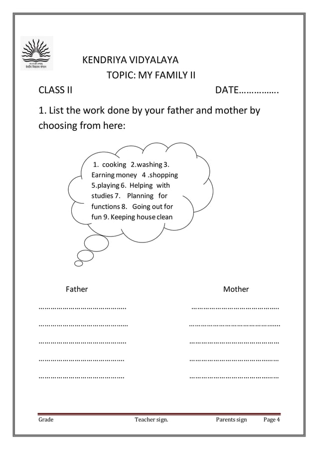 CLASS II EVS WORKSHEETS | DOCX