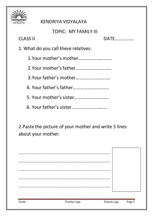 CLASS II EVS WORKSHEETS | DOCX