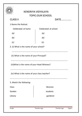 CLASS II EVS WORKSHEETS | DOCX