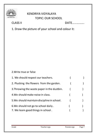 CLASS II EVS WORKSHEETS | DOCX
