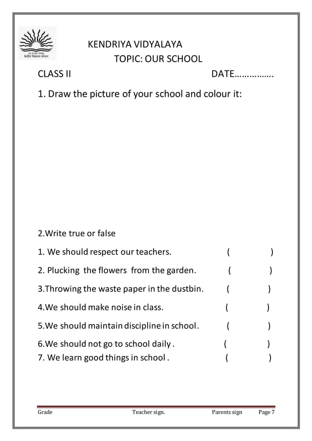 CLASS II EVS WORKSHEETS | DOCX