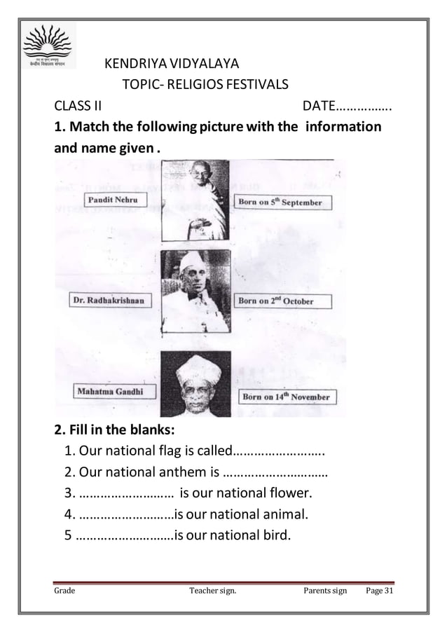 CLASS II EVS WORKSHEETS | PDF