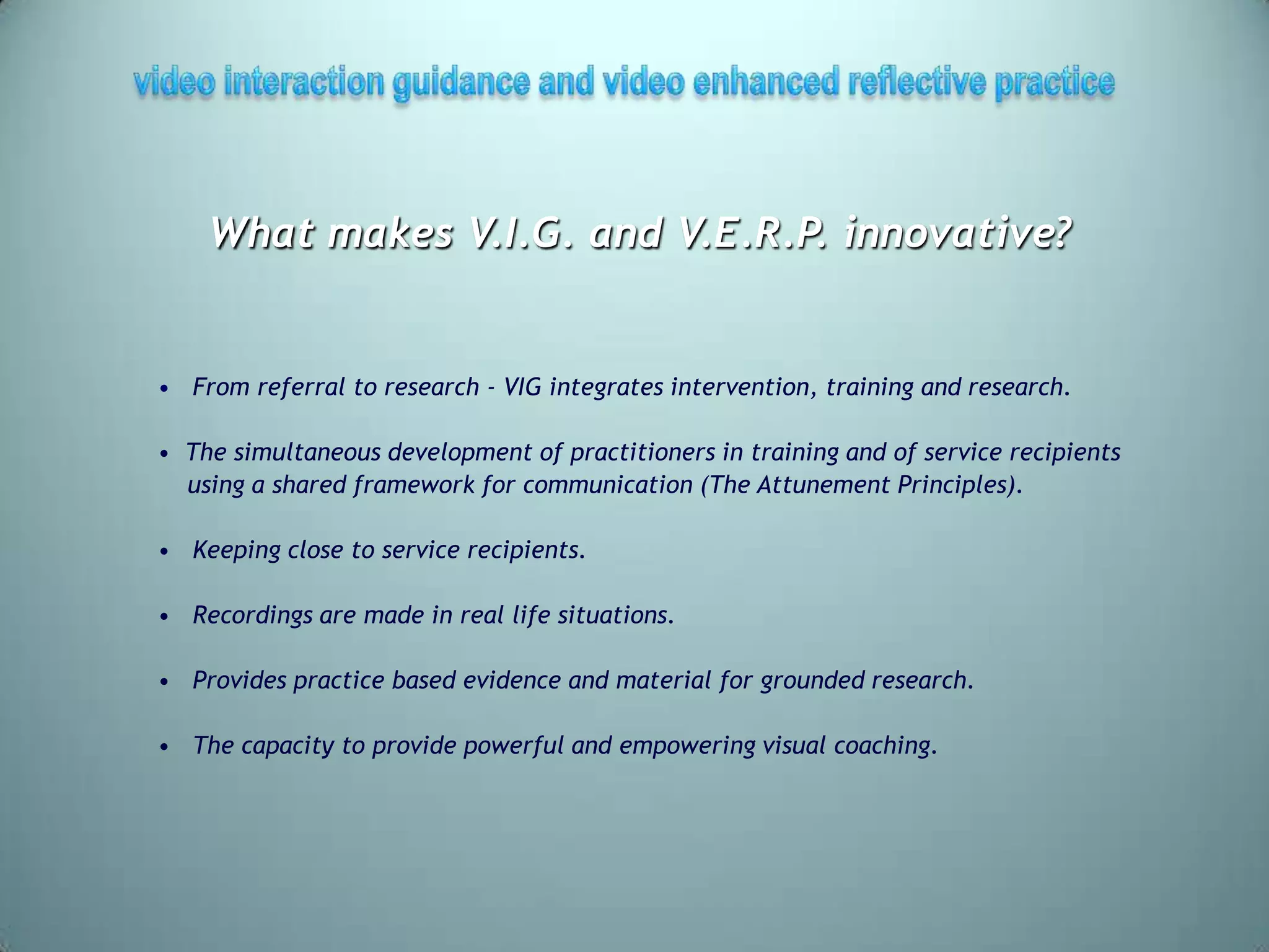An introduction to Video Interaction Guidance (VIG) (WS31) | PPTX