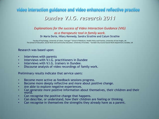 An introduction to Video Interaction Guidance (VIG) (WS31) | PPT
