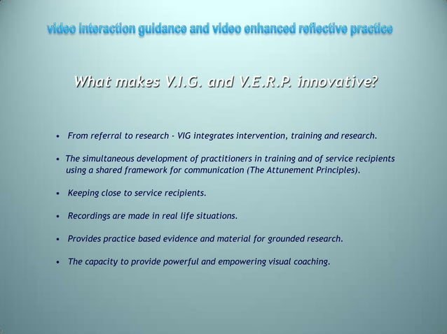 An introduction to Video Interaction Guidance (VIG) (WS31) | PPTX