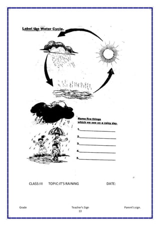 CLASS III EVS WORKSHEETS | DOCX