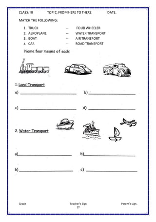 CLASS III EVS WORKSHEETS | DOCX