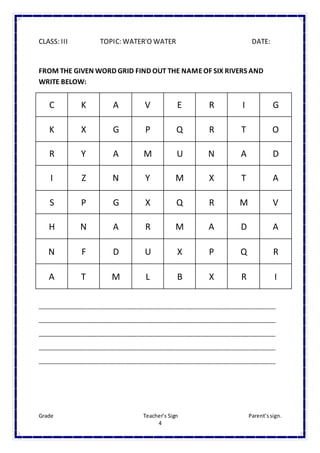 CLASS III EVS WORKSHEETS | DOCX